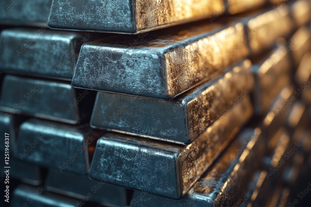 Stacked Platinum Bars in a Secure Vault: The Ultimate Symbol of Wealth ...