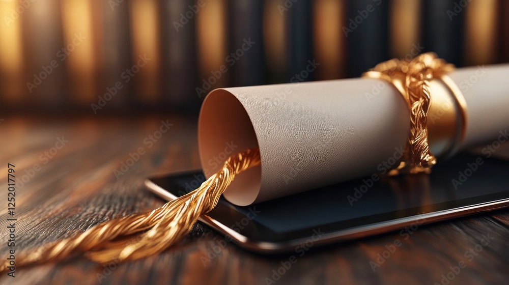 Unlock Your Potential Witness a Digital diploma scrolling across a ...