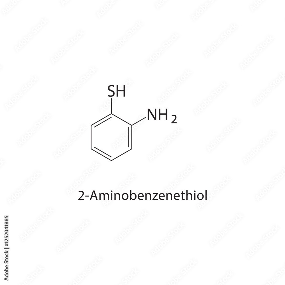 2-Aminobenzenethiol skeletal structure.Thiol compound schematic ...