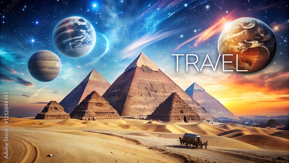 Egypt Pyramids Travel Desert Sands Space Cosmos Solar system Universe Infinity Galaxies Stars ...