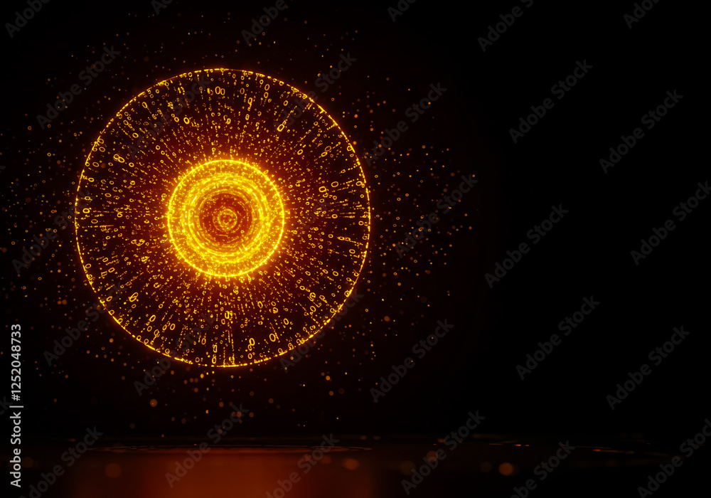 Futuristic Quantum Computer with Floating Particles and Binary Code ...