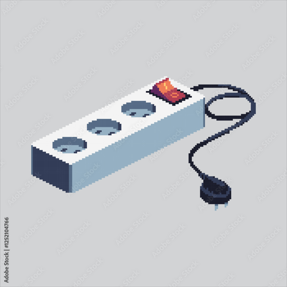 Pixel art illustration Electric Socket. Pixelated Electric Plug ...