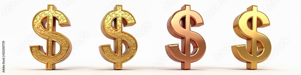 Dollar sign visual clipart collection. Gold, bronze colors currency ...