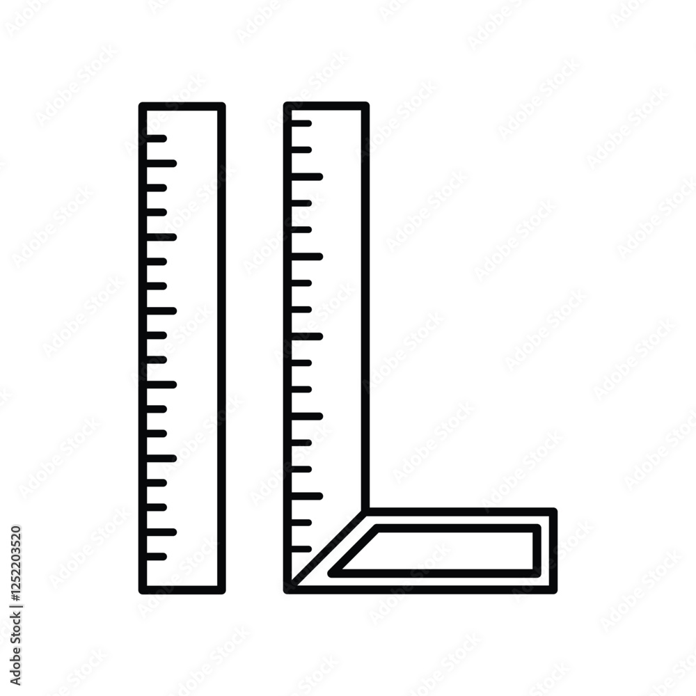 ruler, icon, flat, sticker label minimalist design for digital and ...