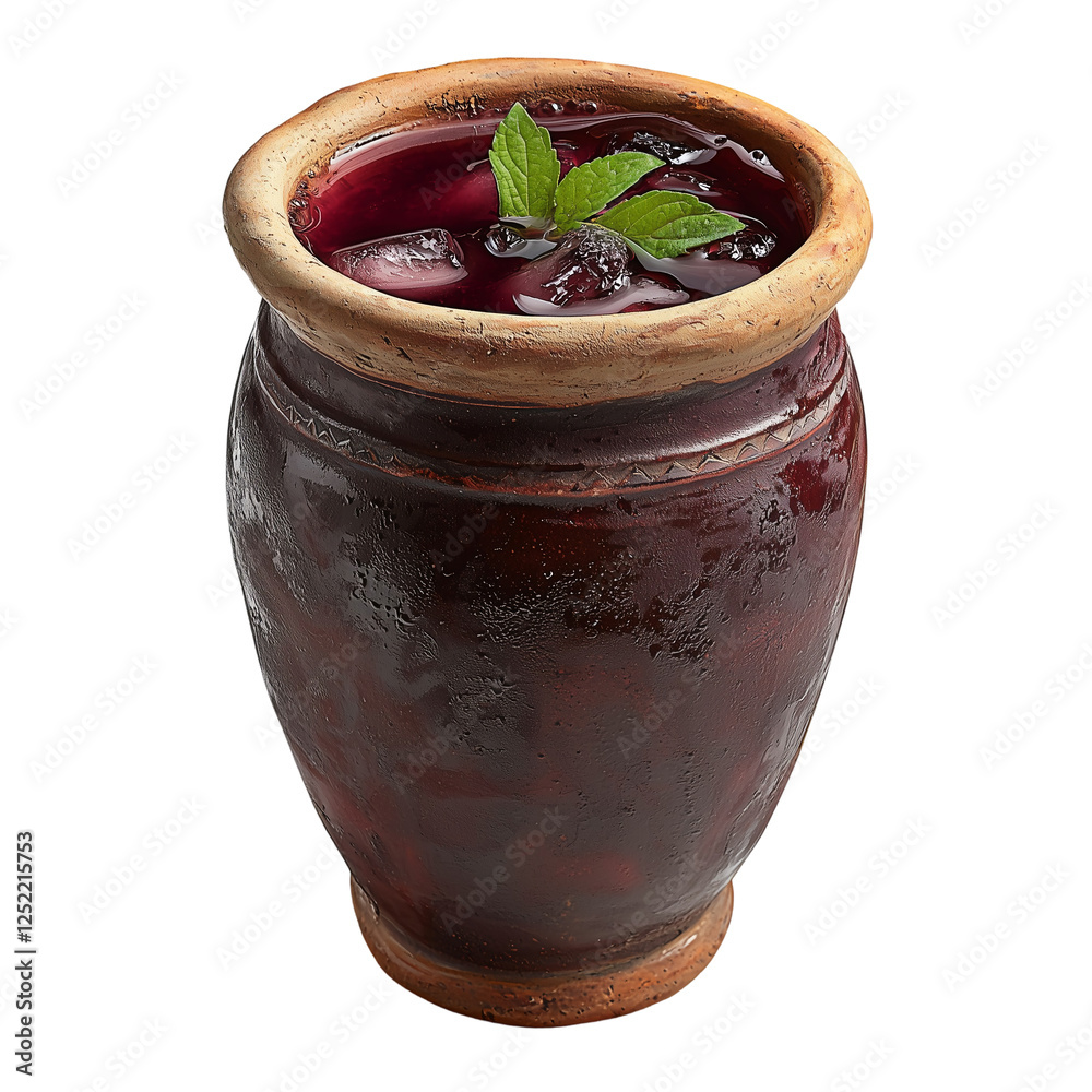 Ramadan sharbat served in a terracotta pot, traditional Middle Eastern ...