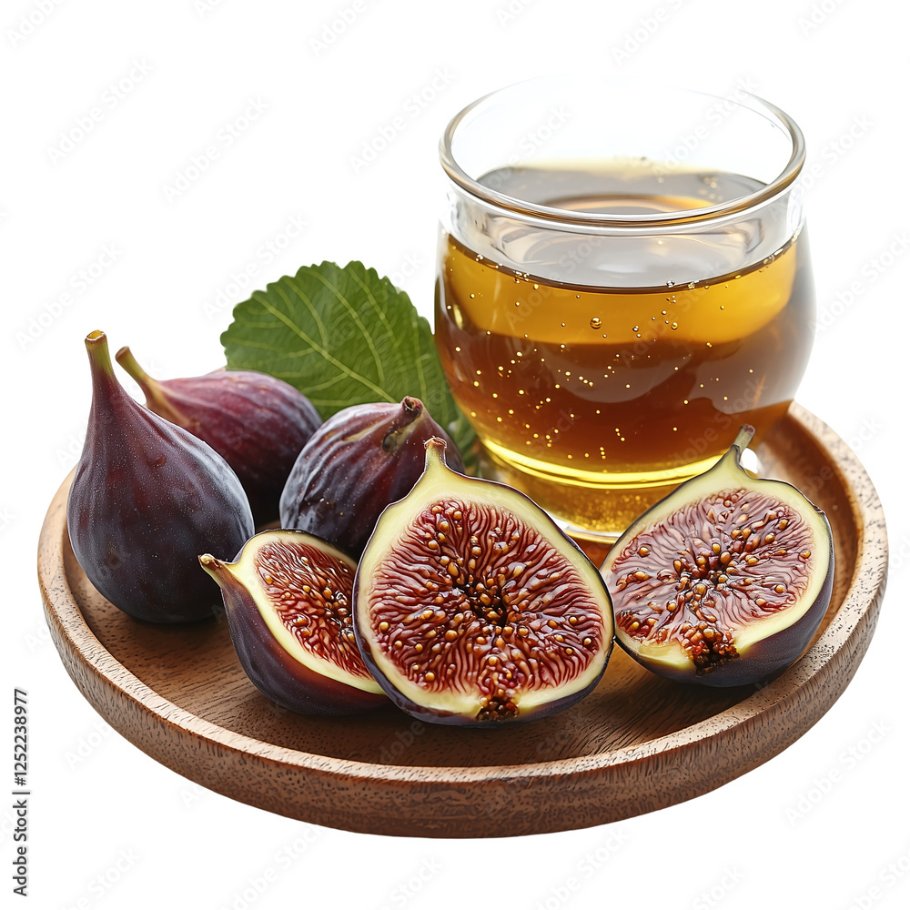 Suhoor platter with honey and figs, traditional Middle Eastern ...