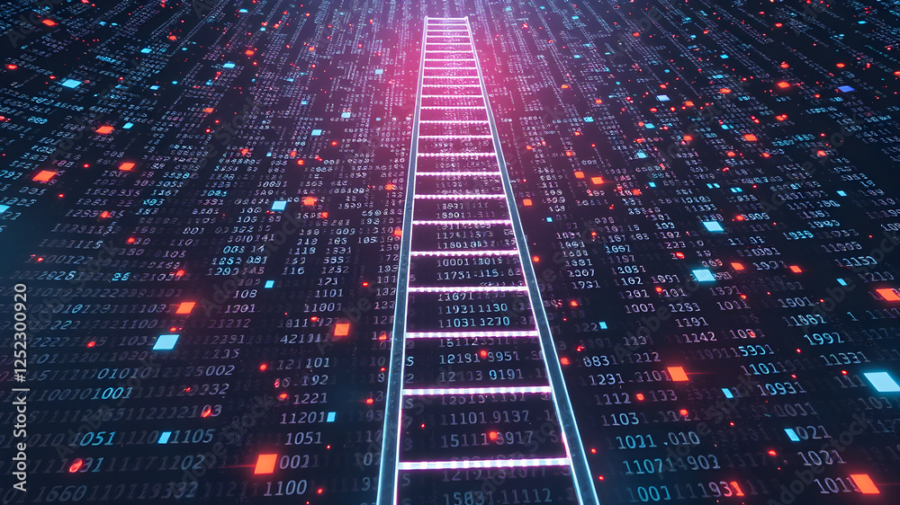 ultra realistic 3d photo of a very high tech 3d software code lit with ...