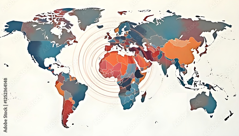 world hearing day a world map with a series of concentric circles ...