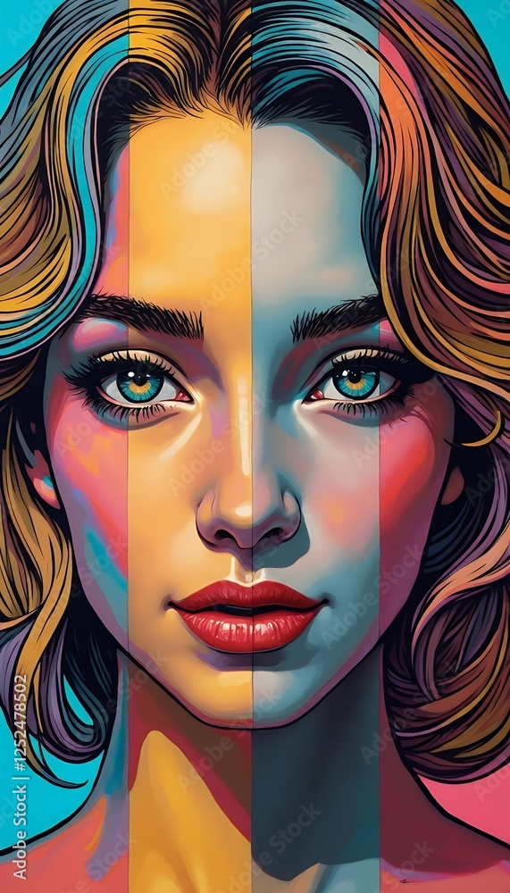 women collage face colorful mental disorder disorder woman woman ...
