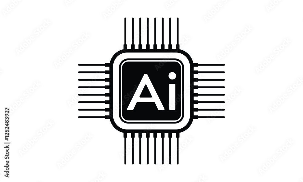 AI Chipset icon. AI Chipset symbols. Artificial intelligence, Machine ...