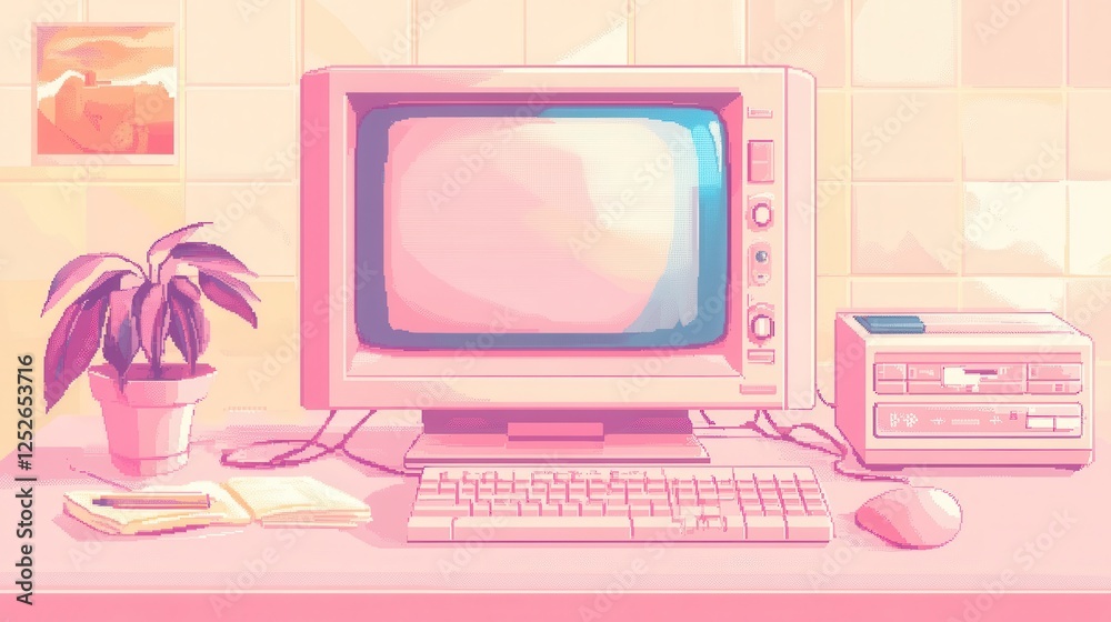 Retro old computer user interface,Pink Y2K computer window page and ...