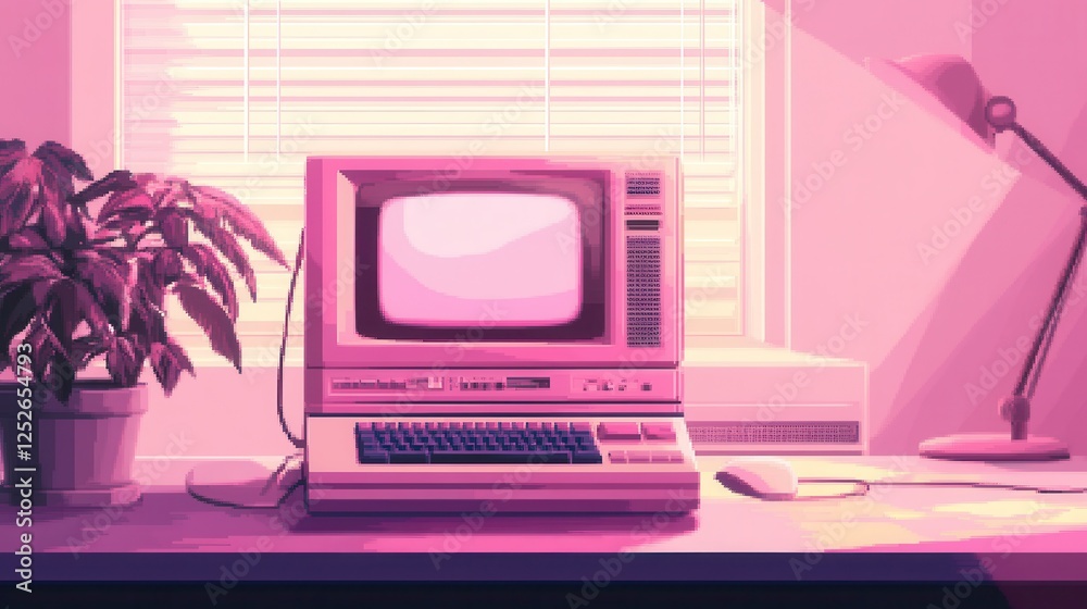 Retro old computer user interface,Pink Y2K computer window page and ...