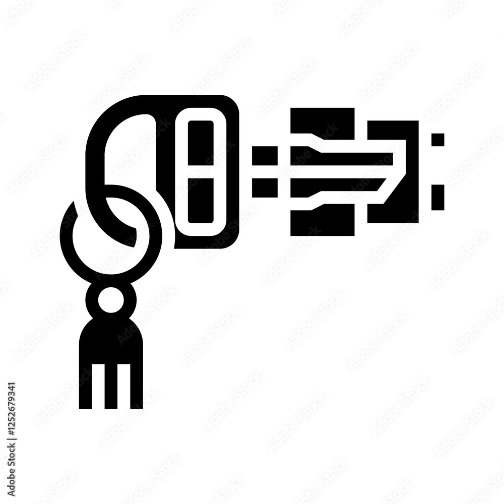 Key fob transmitting digital key signal to a digital lock. Modern ...