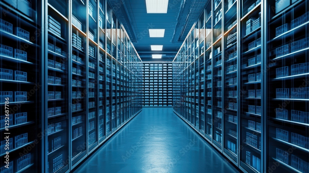 Data inventory management system on a desktop computer screen. Stock ...