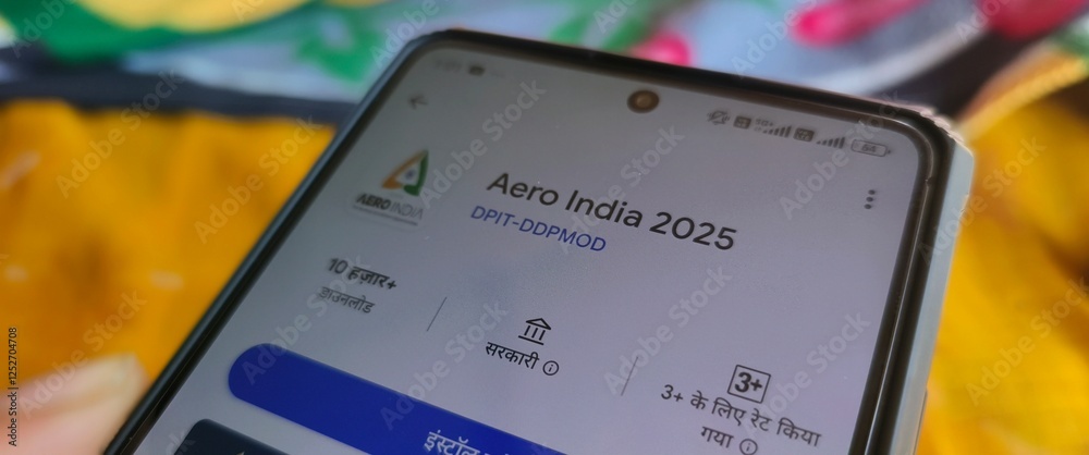 Bengaluru, India - February 09 2025. Aero India 2025 app on mobile ...