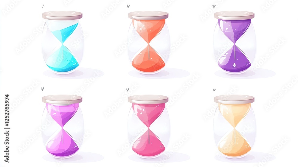 6 Steps Infographics with Hourglass Design for Visual Presentations ...