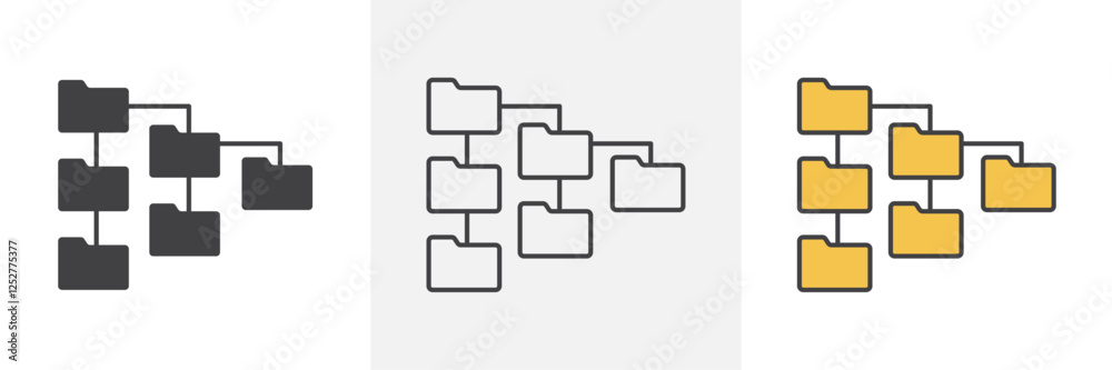 Folder tree icons pack for website designs Stock Vector | Adobe Stock