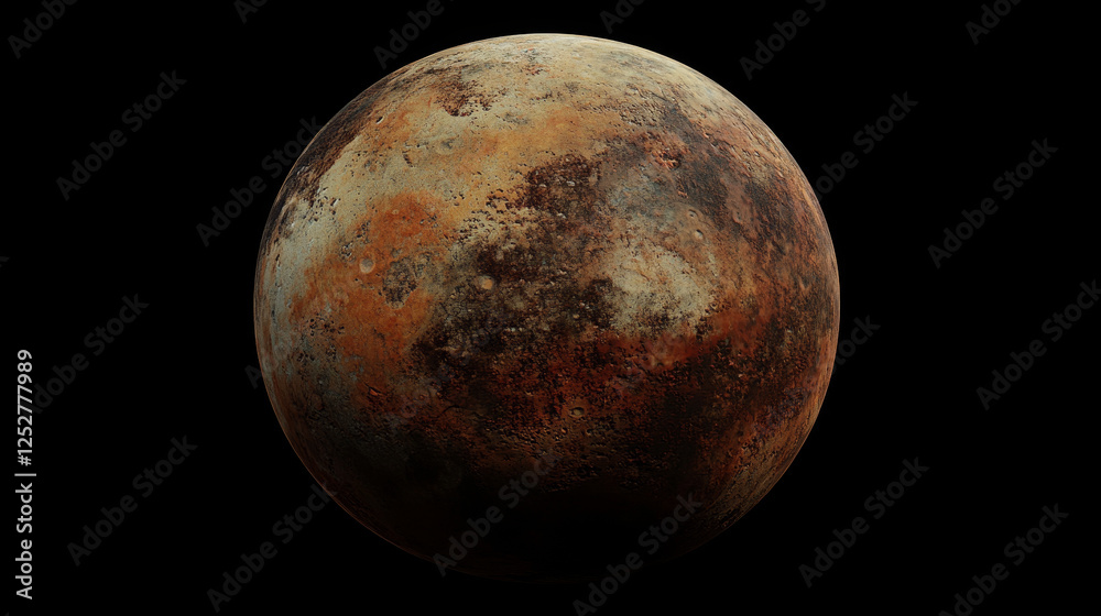 Red planet turnaround animation, Mars globe with textured surface ...