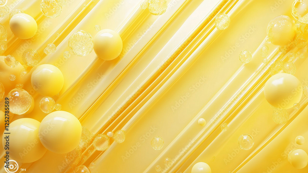 Ribbed glass pattern with yellow 3d blob shapes and vertical stripe ...