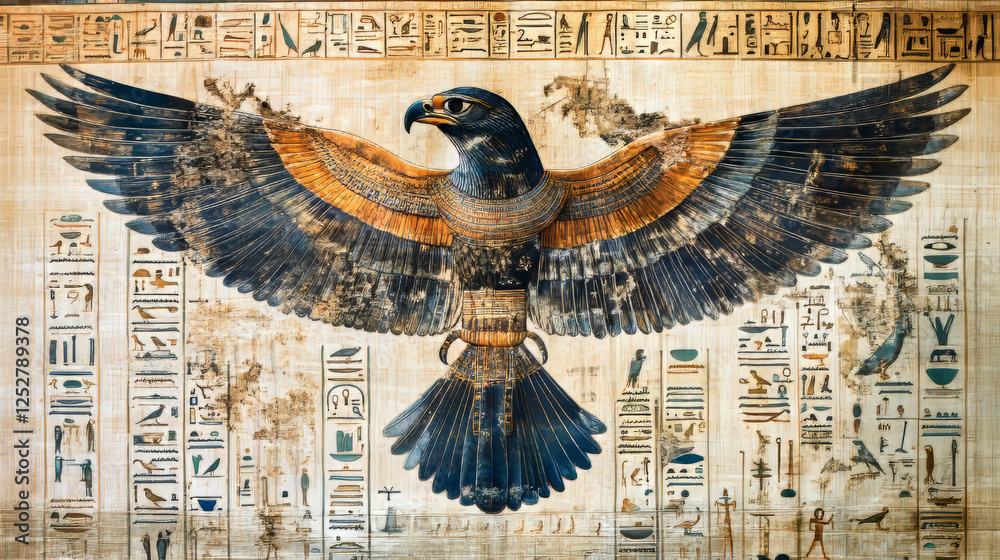 Ancient Egypt papyrus part cartoon vector illustration. Ancient paper ...