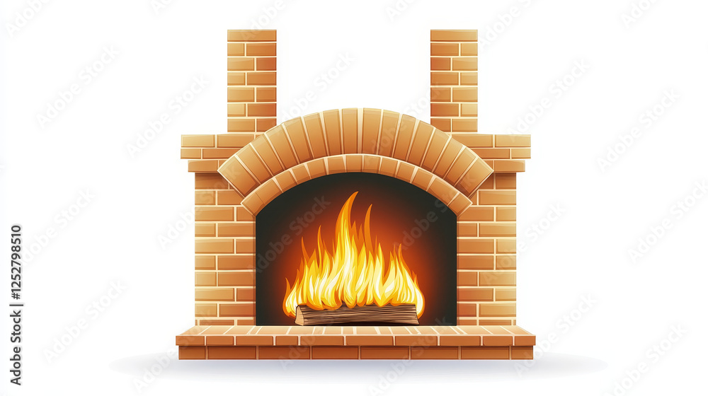 Realistic fireplace with fire isolated on transparent background ...