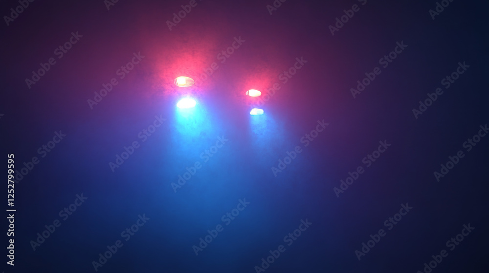 Emergency or police car siren flashing lights with overlay effect ...