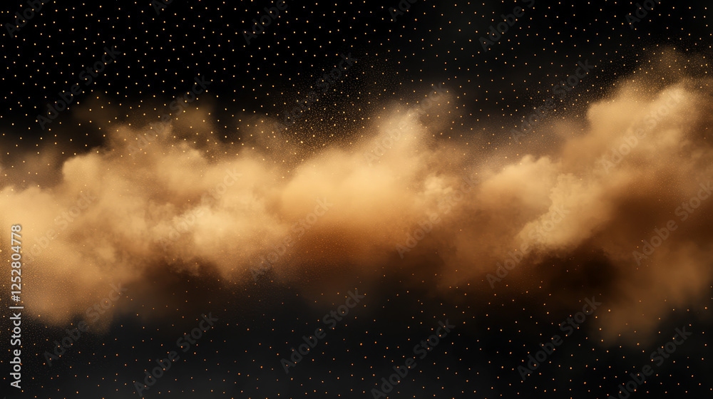 Dust clouds, dirty brown smoke, heavy thick smog with motes sand and ...