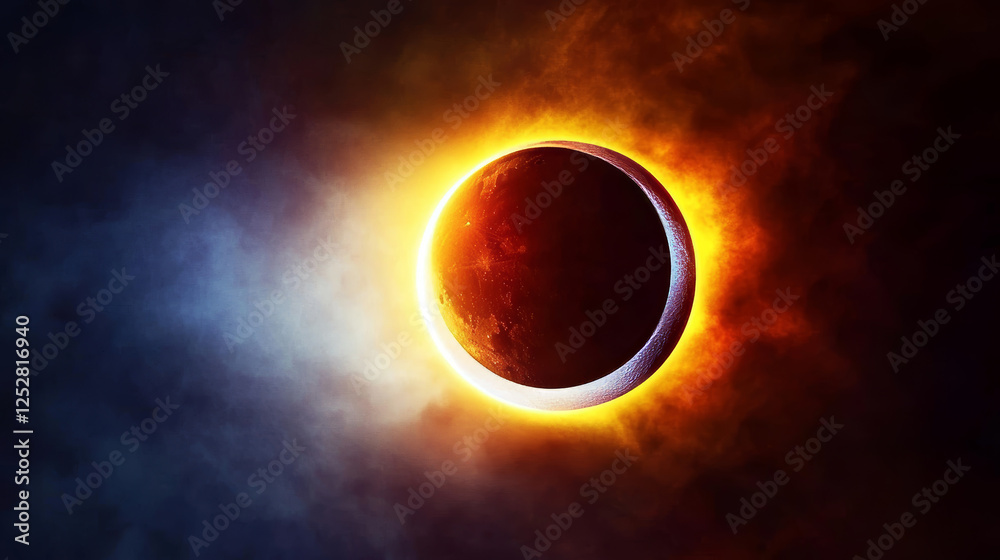 Total and partial solar eclipse. Lunar phase light vector. Isolated ...