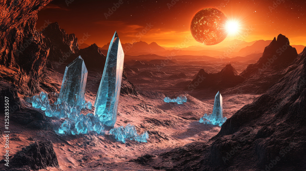 Parallax background alien planet 2d landscape in space, fantasy cosmic ...