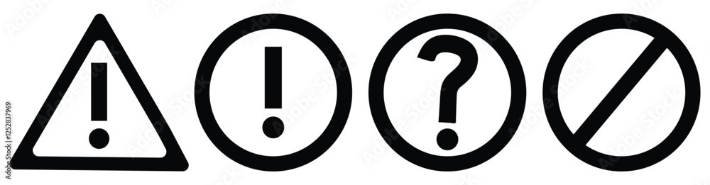 Stop, do not cross, ban, forbidden and alert icon set road safety sign ...