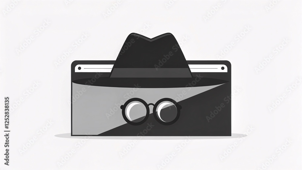 Mysterious detective scene featuring eyewear and hat digital art studio ...