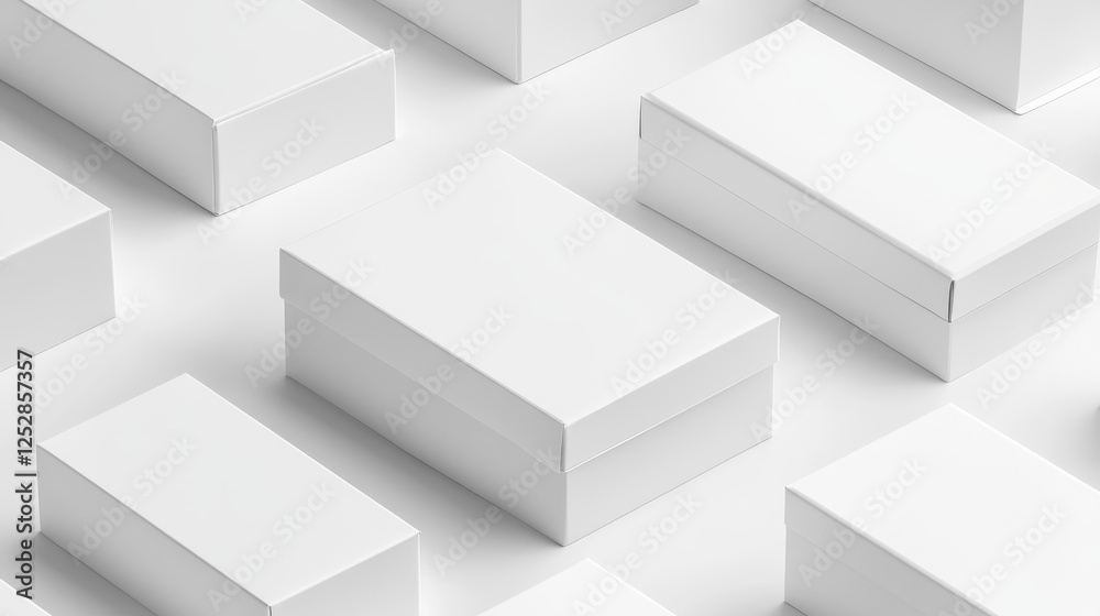 White cardboard open empty box mockup. Realistic vector illustration ...