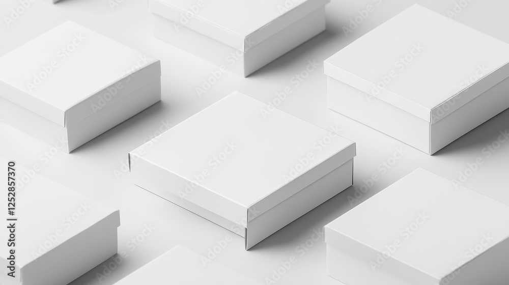 White cardboard open empty box mockup. Realistic vector illustration ...