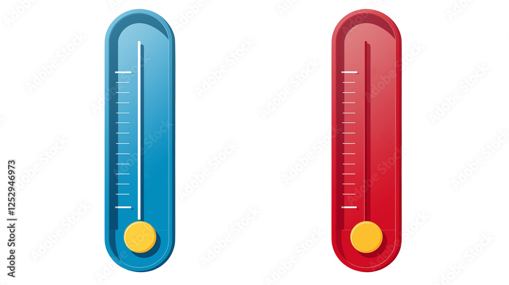 Thermometer Icons Temperature Gauge Symbols for Weather Health and ...