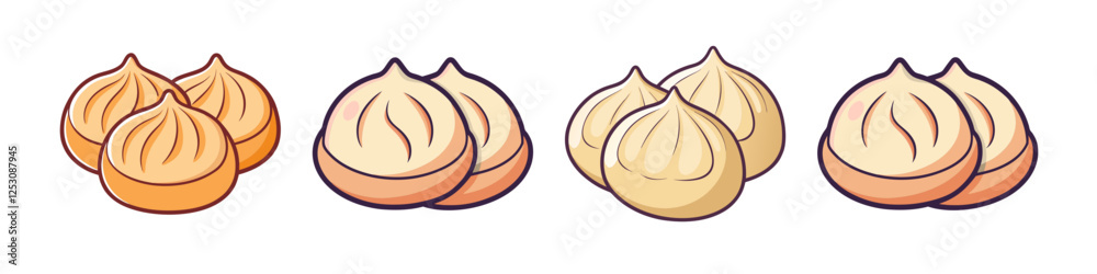 Mouthwatering Dumplings Illustrations in Different Styles - A set of ...