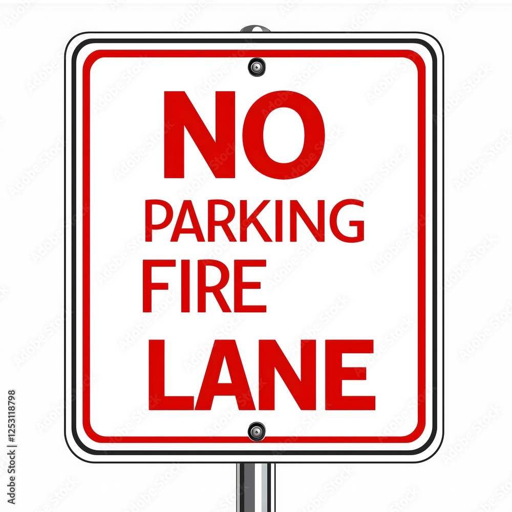 Professional Fire Lane No Parking Sign Decal with Emergency Access ...