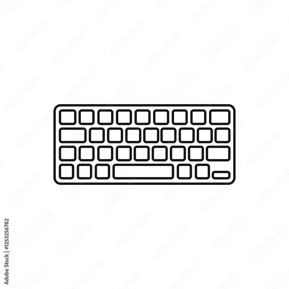 Outline Keyboard Icon – Minimalist Tech Symbol for UI, Web, and Digital ...