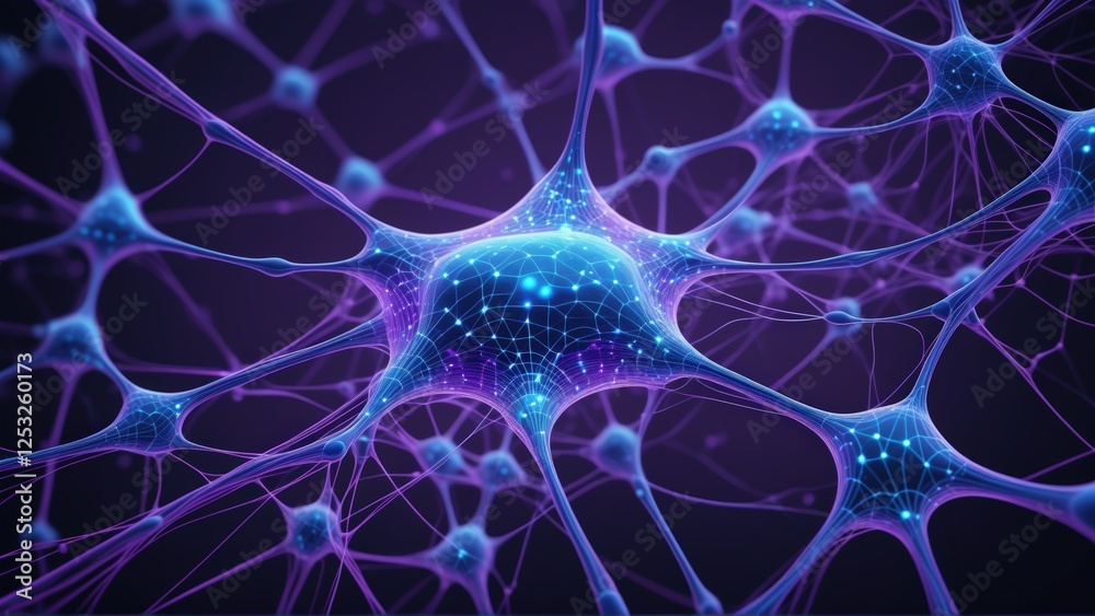 AI Neural Network Seamless Texture, Glowing Data Connections. AI ...