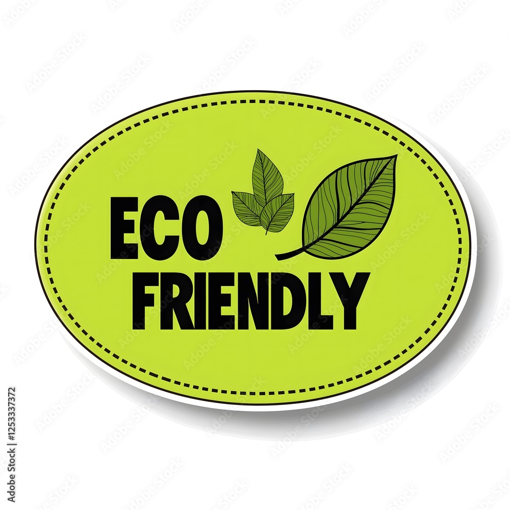 Professional Eco Friendly Green Oval Environmental Label Design with ...