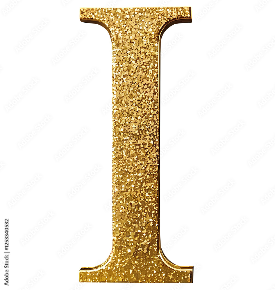Foto de Stock Letter I gold glitter alphabet i png clipart cutout ...