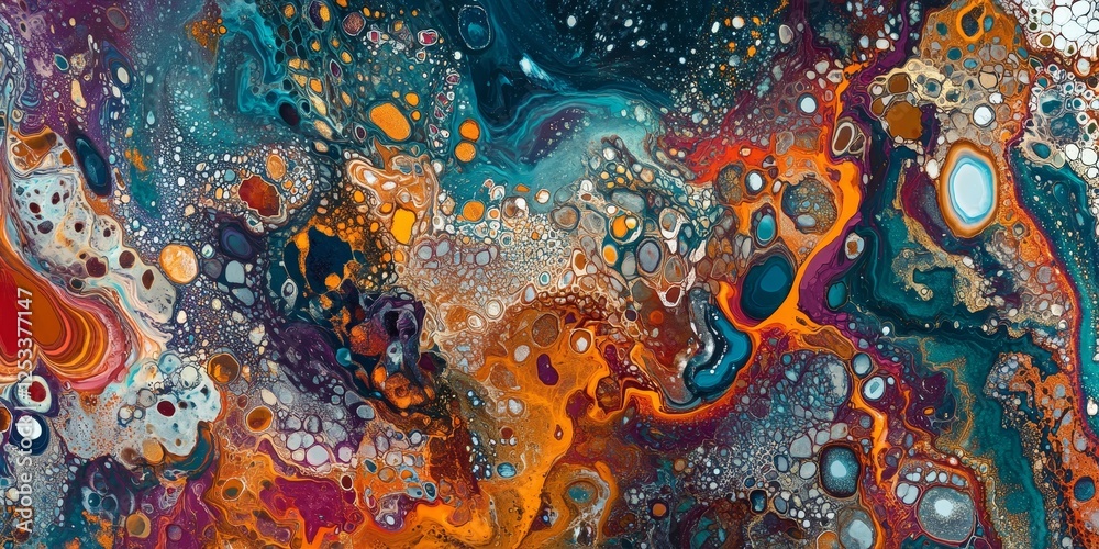 abstract scene where marbling techniques produce fluid art with complex ...