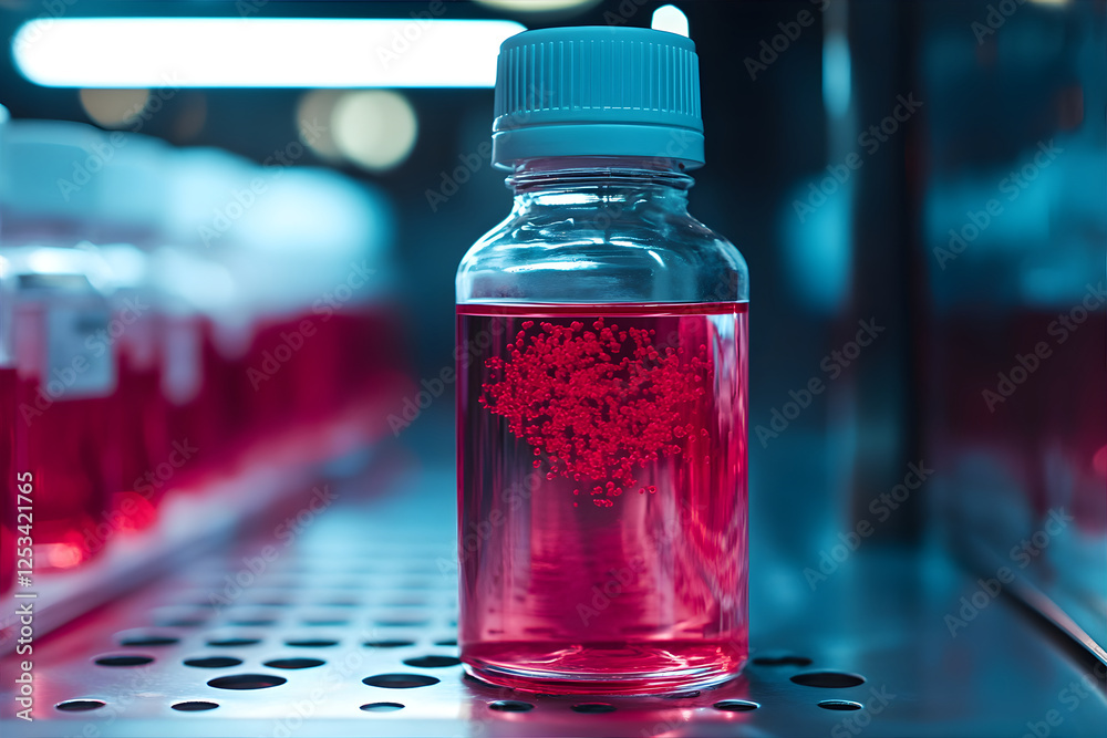 DNA in an ampule ready to be put into a virus. Gene correction. Close ...