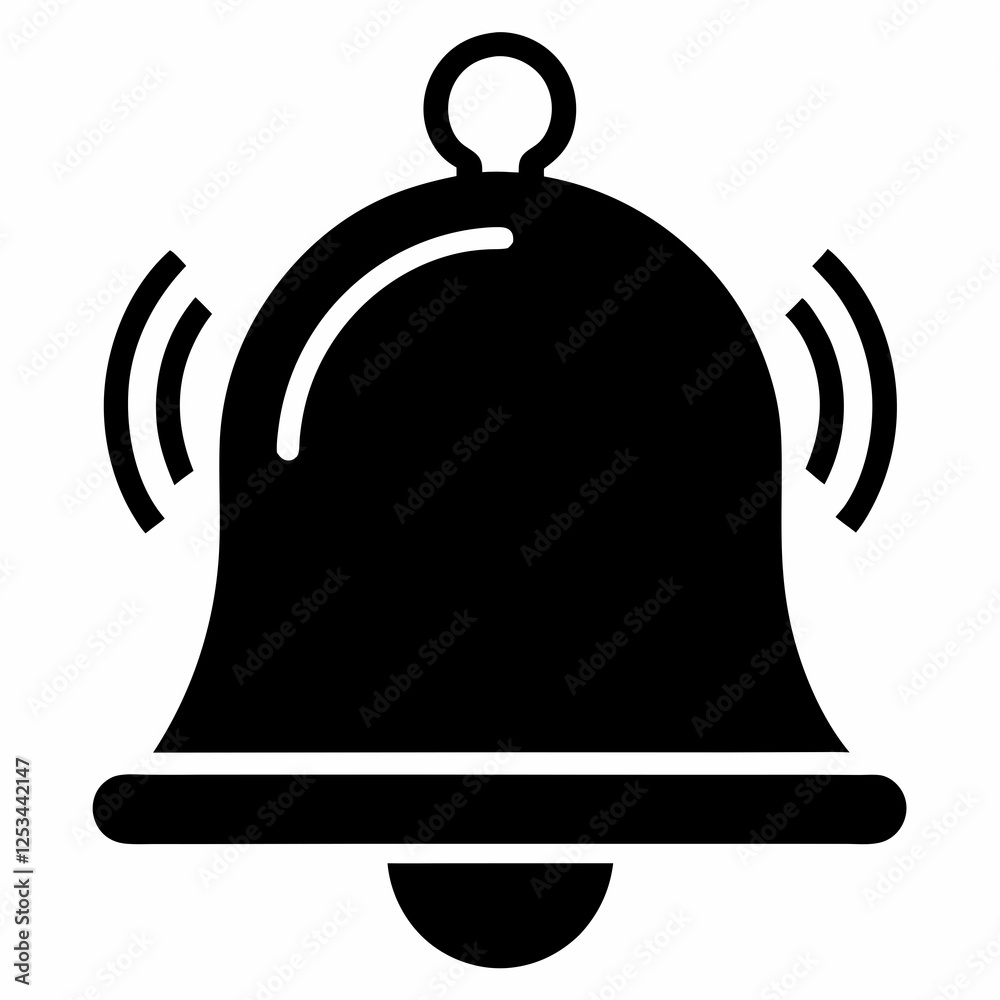 Silent Notification Bell: Minimalist Silhouette Icon for Apps and ...