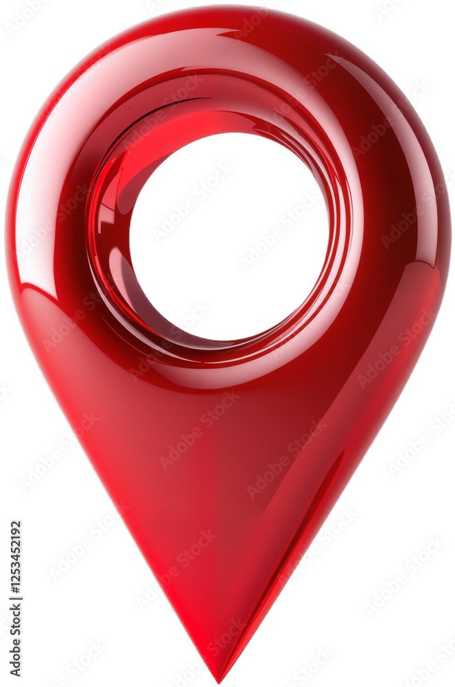 3D Red Location Pin Icon – Modern Navigation and Map Marker Symbol ...