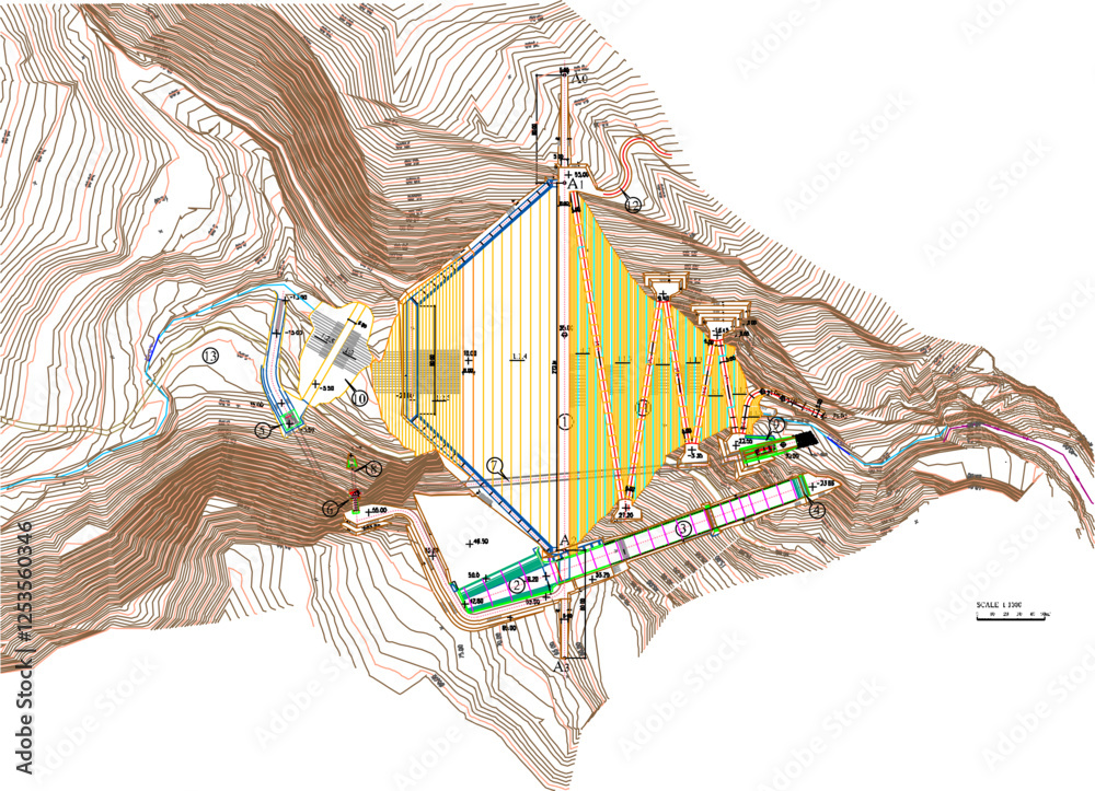 vector sketch illustration silhouette design site plan layout General ...