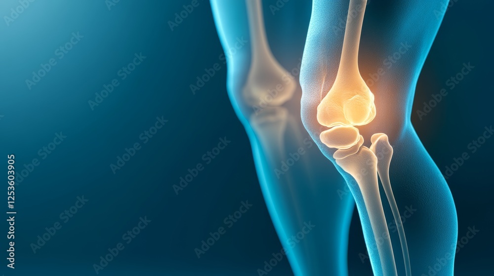 Comprehensive illustration of human knee joint anatomy, structure ...