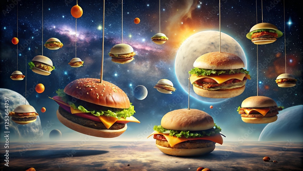 Hamburger Fast Food Space Cosmos Solar system Universe Infinity ...