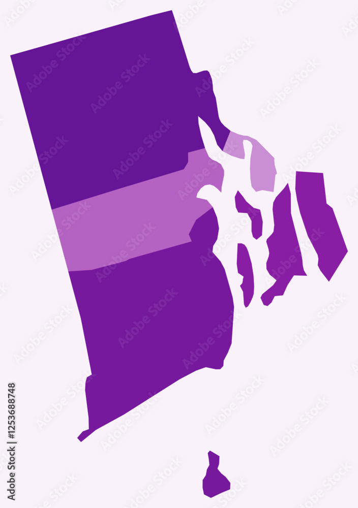 Map of Rhode Island with counties. Just a simple state border map with ...