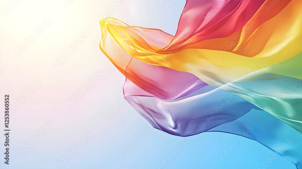 Pride Flag: Vibrant Rainbow Colors Fluttering in the Wind, a Symbol of ...