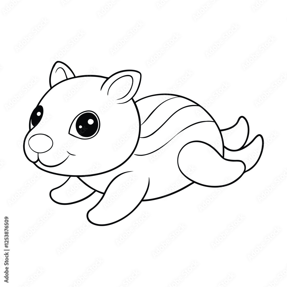 cute baby capybara coloring pages Vector illustration for coloring ...